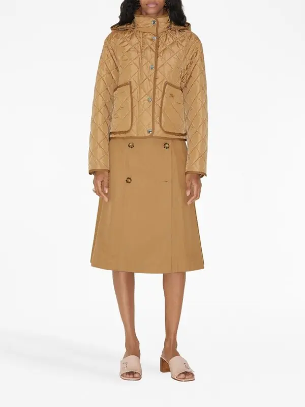 Burberry Belted Cotton Skirt
