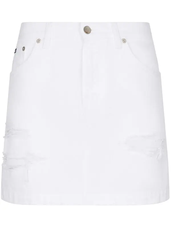 Dolce & Gabbana Denim Miniskirt - White