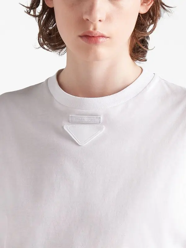 Prada Triangle-logo Jersey T-shirt