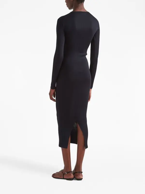 Prada Logo-print Silk Midi Dress