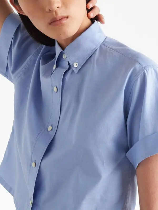 Prada Logo-embroidered Oxford Shirt