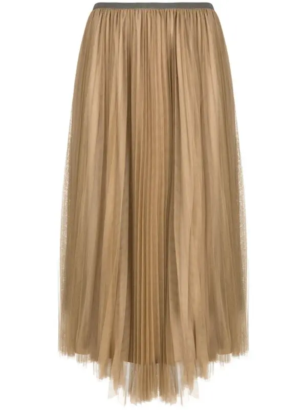 Fabiana Filippi Pleated Midi Skirt - Brown