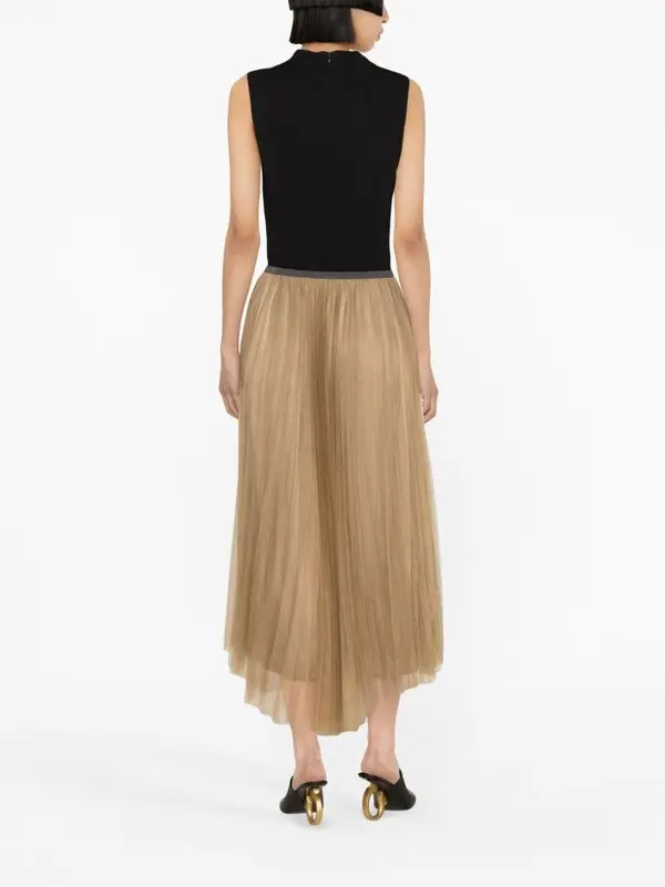 Fabiana Filippi Pleated Midi Skirt - Brown