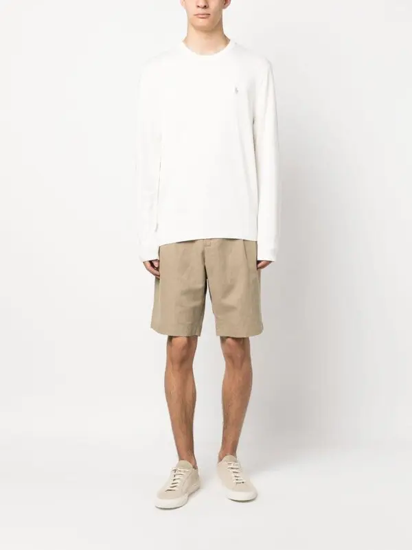 Polo Ralph Lauren Embroidered-logo Cotton-cashmere Blend Jumper - White
