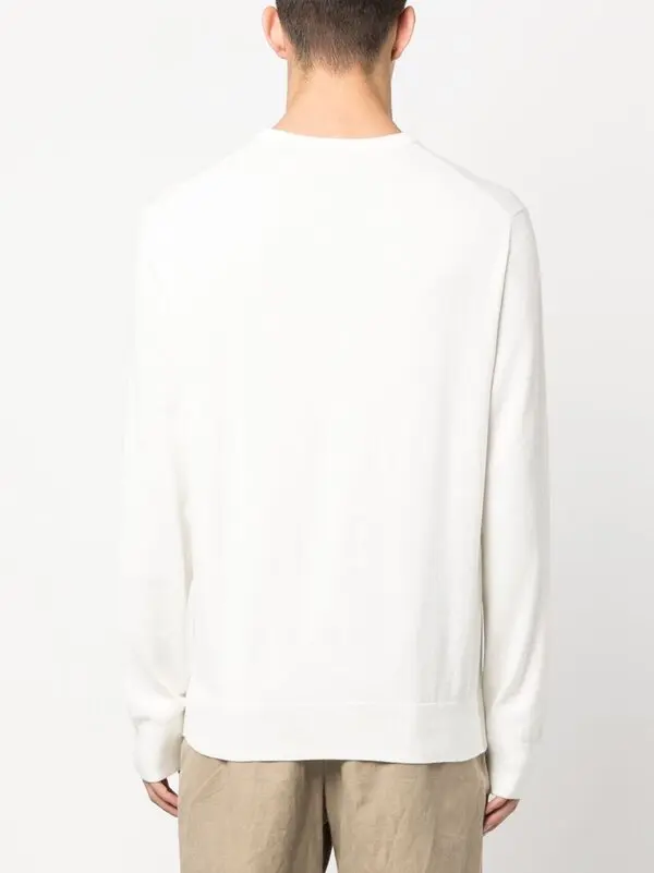 Polo Ralph Lauren Embroidered-logo Cotton-cashmere Blend Jumper - White