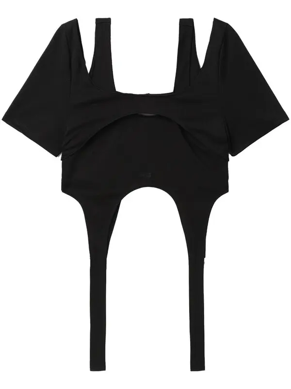 HELIOT EMIL Arid Harness Layered Top - Black