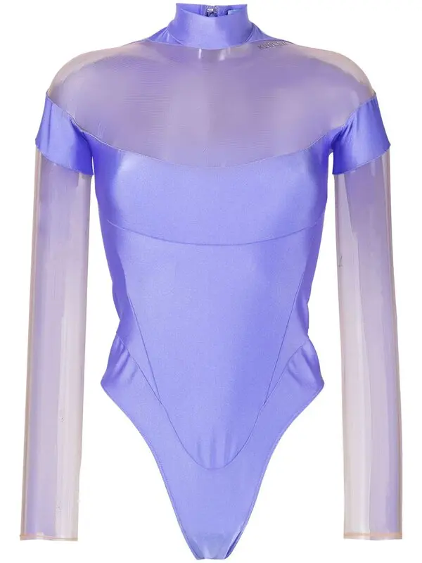 MUGLER Sheer Panelling Long-sleeved Body