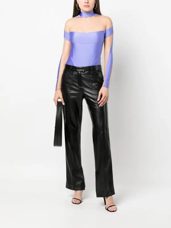 MUGLER Sheer Panelling Long-sleeved Body