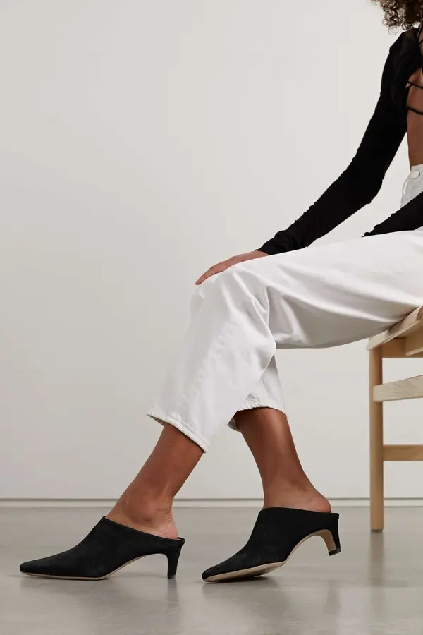 Staud Wally Suede Mules - Black