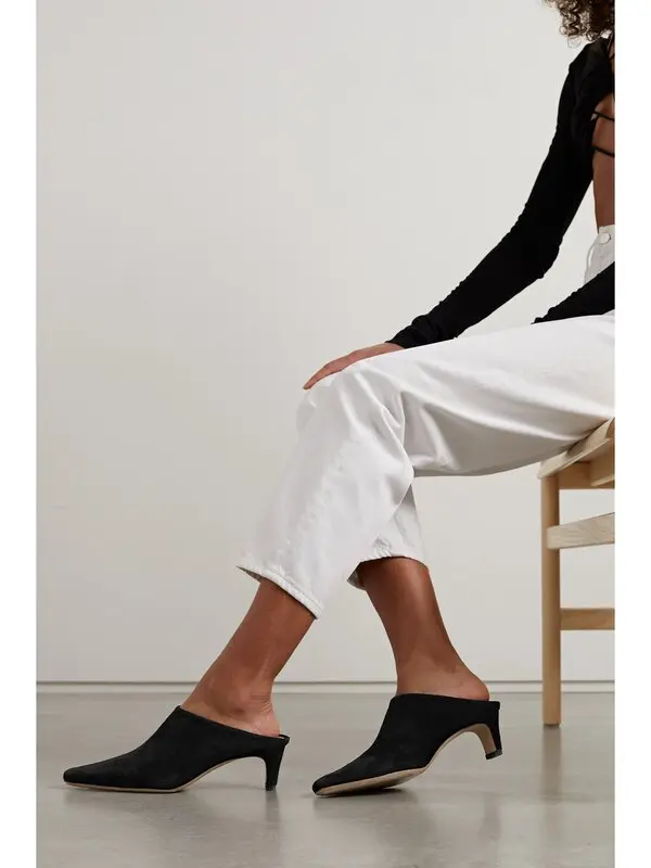 Staud Wally Suede Mules - Black