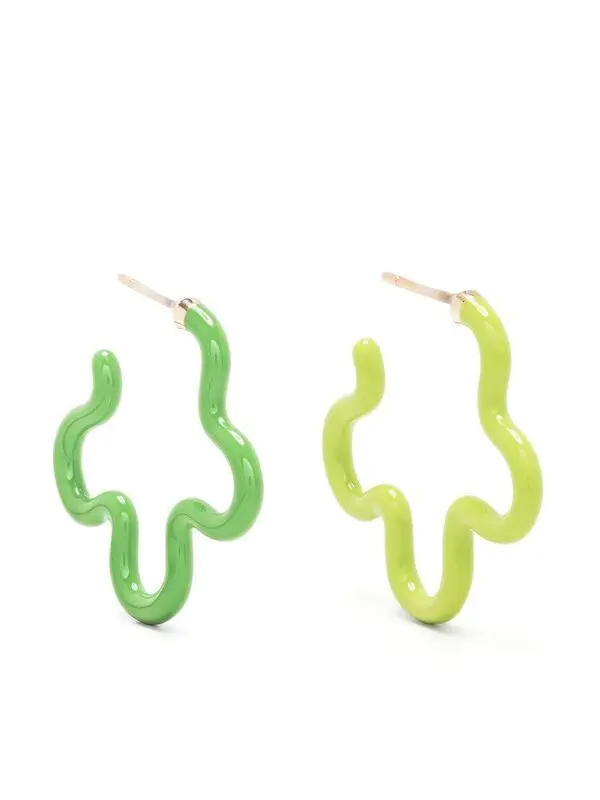 Bea Bongiasca Flower Power Asymmetrical Earrings - Green