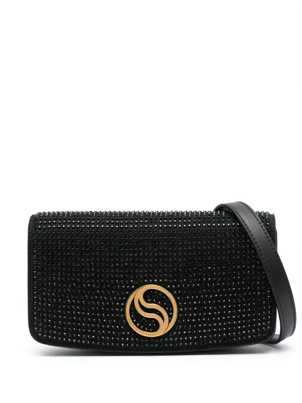 Stella McCartney Rhinestone-embellished Crossbody Bag - Black