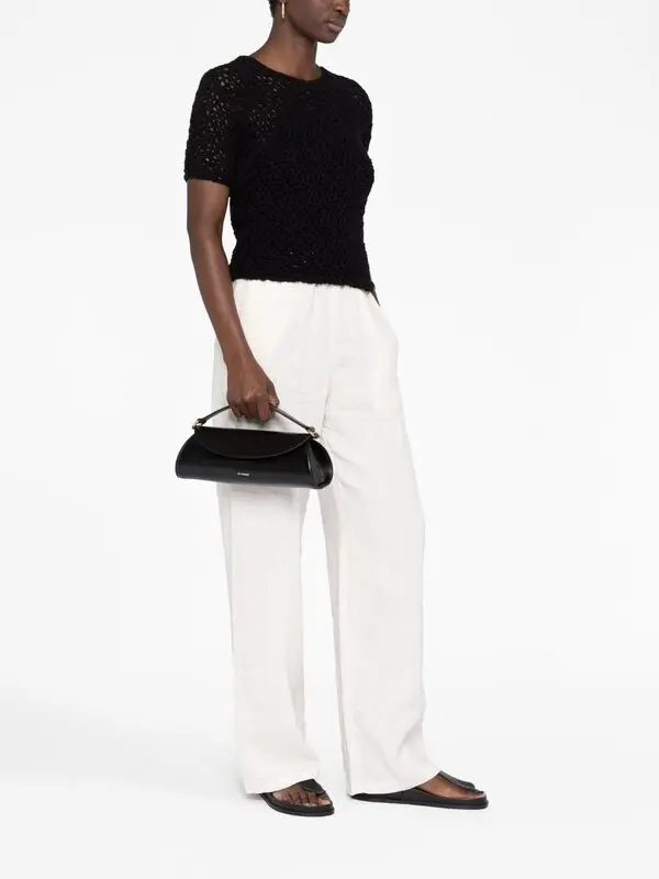 JIL SANDER Small Cannolo Shoulder Bag - Black