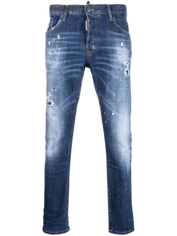Dsquared2 Pain-splatter Skinny Jeans - Blue