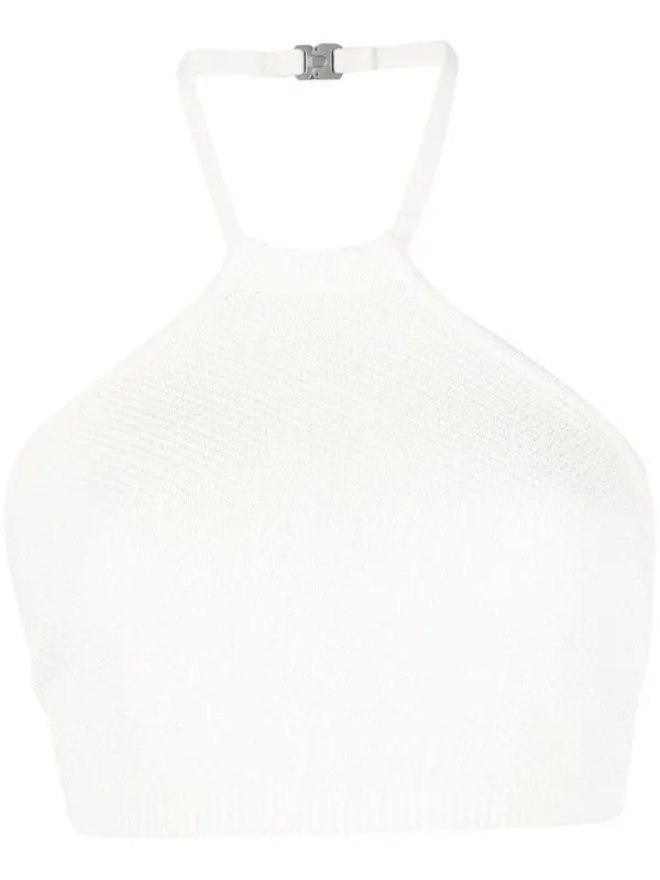 1017 Alyx 9sm Cropped Halterneck Knit Top - Neutrals