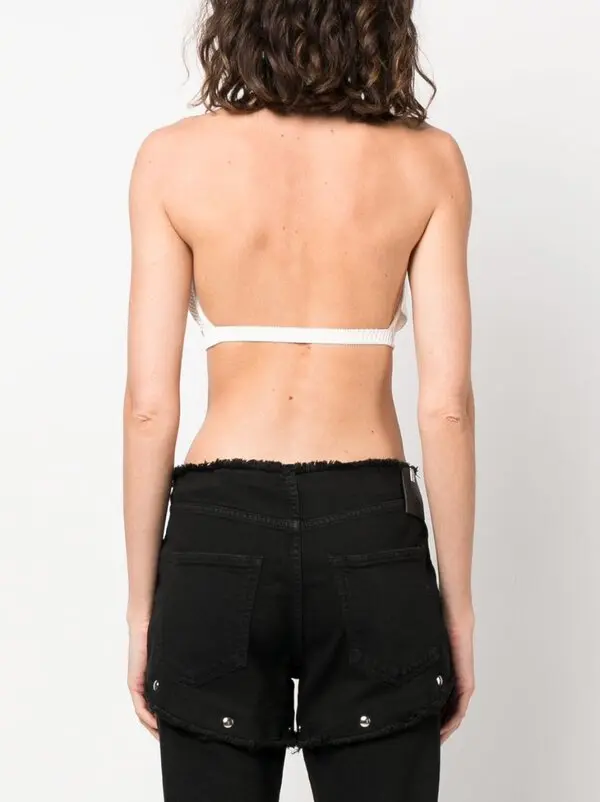 1017 Alyx 9sm Cropped Halterneck Knit Top - Neutrals
