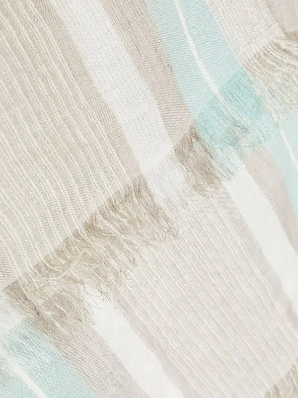 Peserico Striped Frayed-edge Scarf