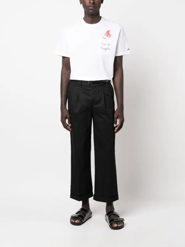 PT TORINO Pleated Cropped Trousers - Black