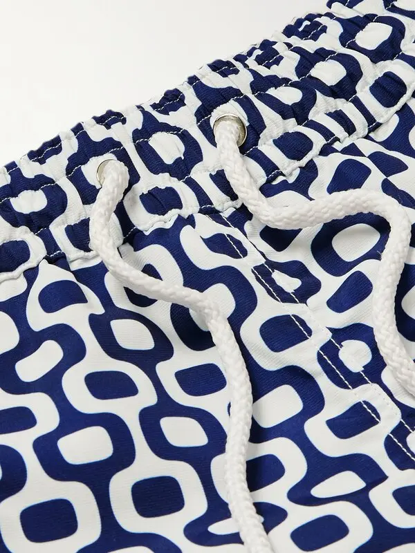 Frescobol Carioca Slim-fit Short-length Printed Recycled Swimshorts - Blue