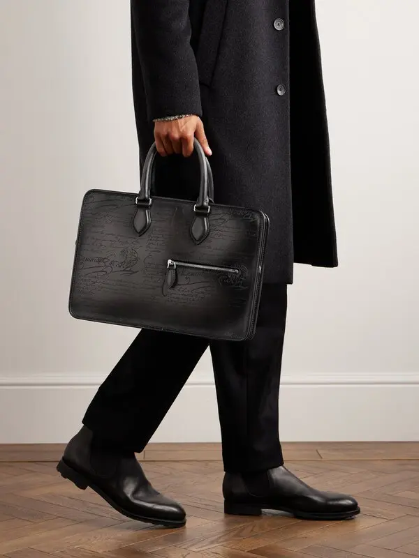Berluti Un Jour Mini Scritto Leather Briefcase