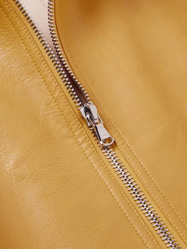 SéFr Truth Faux Leather Jacket In Yellow - 50% Off | Editorialist