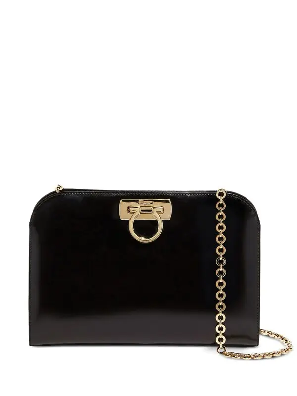 FERRAGAMO Diana Leather Clutch