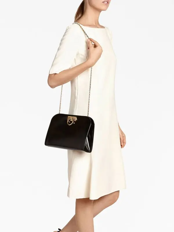 FERRAGAMO Diana Leather Clutch