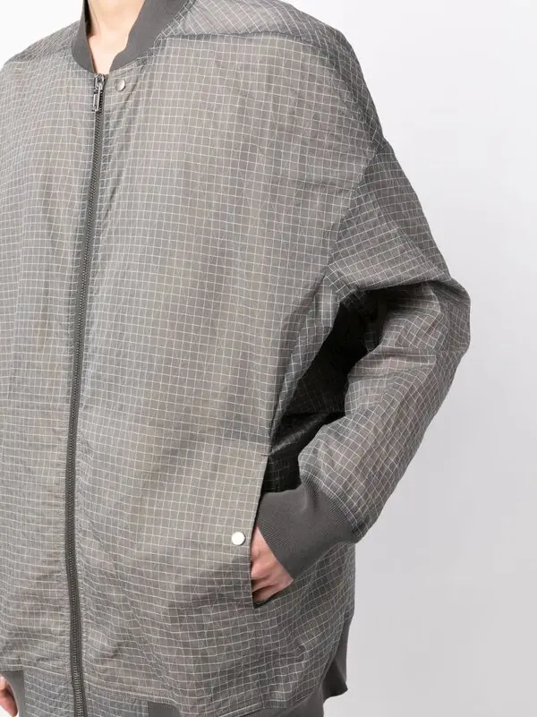Rick Owens Grid-patterned Bomber Jacket