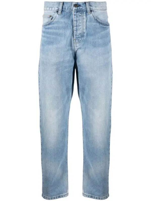 Carhartt Work In Progress Newel Logo-patch Straight-leg Jeans