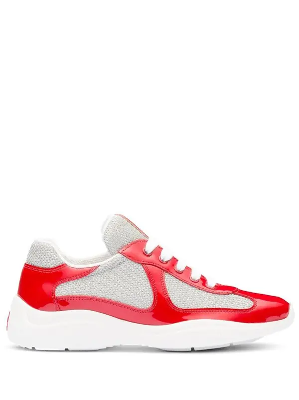 Prada America's Cup Biker Fabric Sneakers - Red