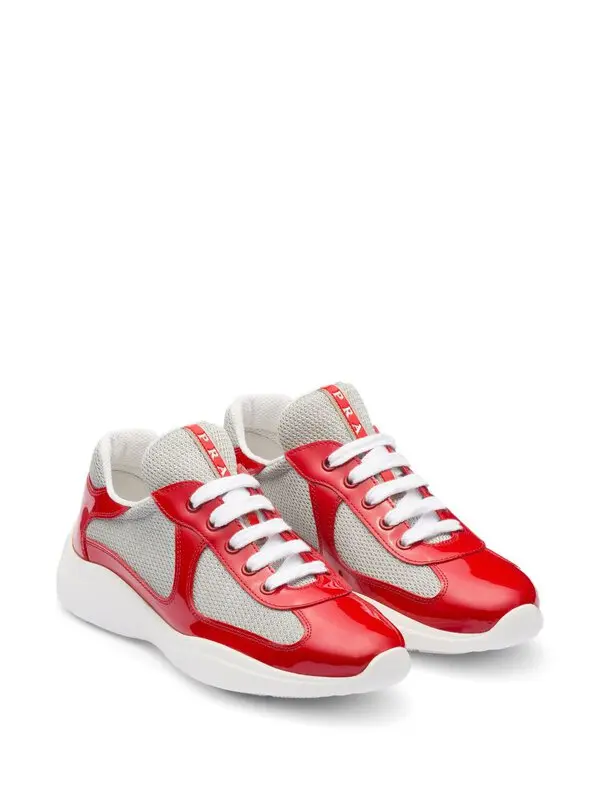 Prada America's Cup Biker Fabric Sneakers - Red