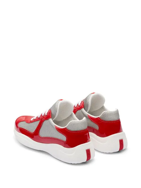 Prada America's Cup Biker Fabric Sneakers - Red