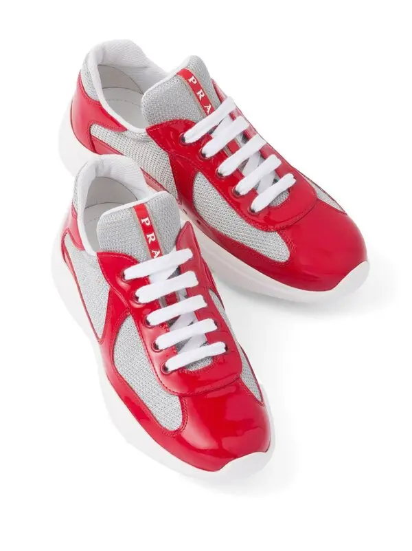 Prada America's Cup Biker Fabric Sneakers - Red