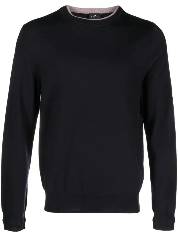 Paul Smith Logo-embroidered Merino Jumper - Blue