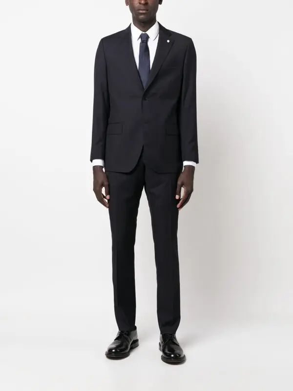LUIGI BIANCHI MANTOVA Single-breasted Virgin-wool Suit - Blue