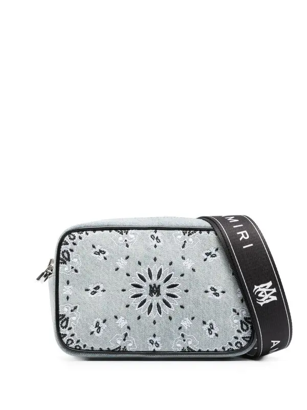 Amiri Bandana Embroidery Crossbody Bag - Blue