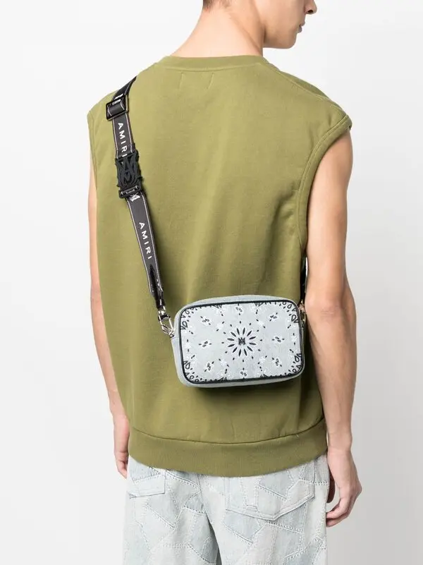 Amiri Bandana Embroidery Crossbody Bag - Blue | Editorialist