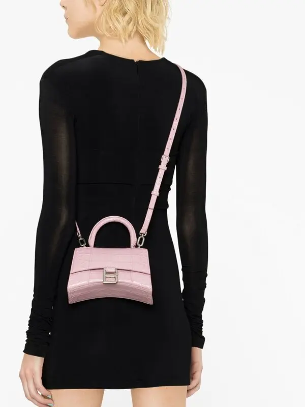 Balenciaga Xs Hourglass Leather Tote Bag