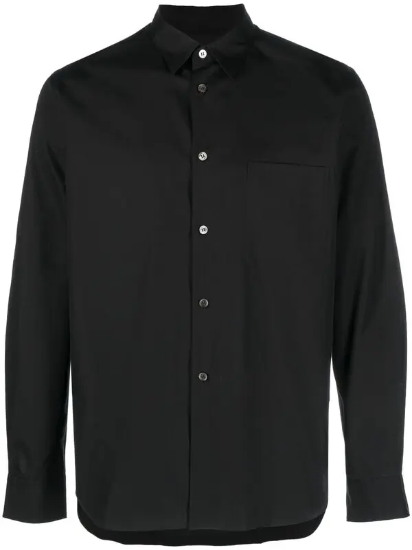 Comme Des Garçons Patch-pocket Cotton Shirt - Black