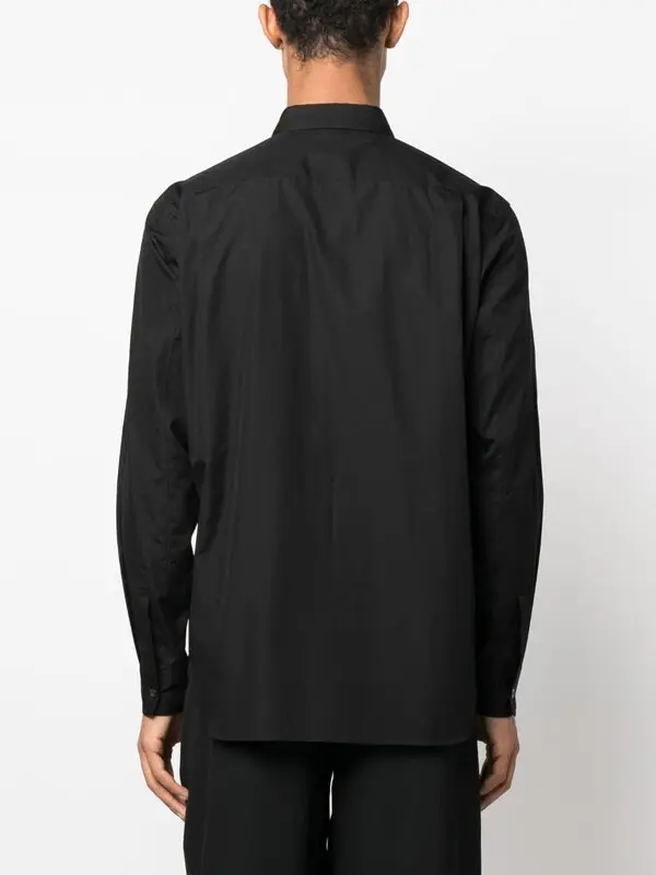 Comme Des Garçons Patch-pocket Cotton Shirt - Black
