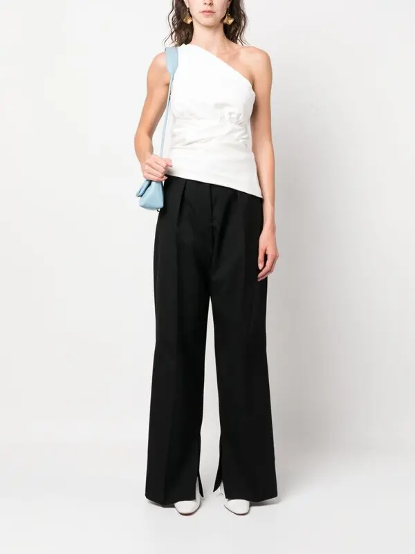 JIL SANDER Belted-waist Wide-leg Trousers - Black