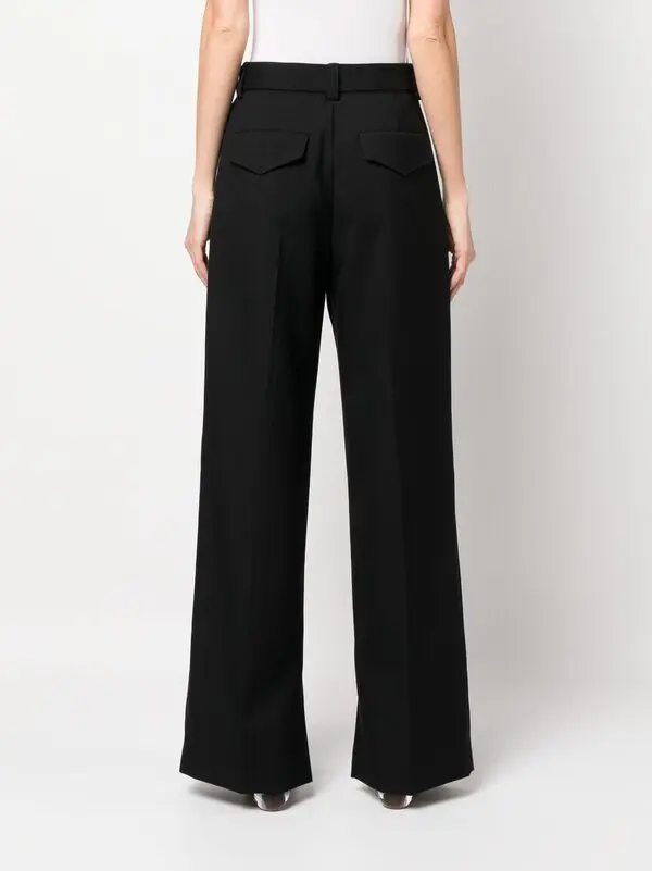 JIL SANDER Belted-waist Wide-leg Trousers - Black