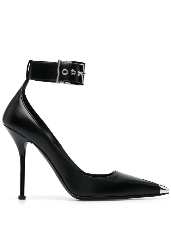 Alexander McQueen Metal-toecap 100mm Leather Pumps