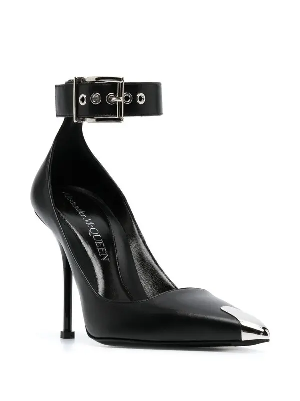 Alexander McQueen Metal-toecap 100mm Leather Pumps