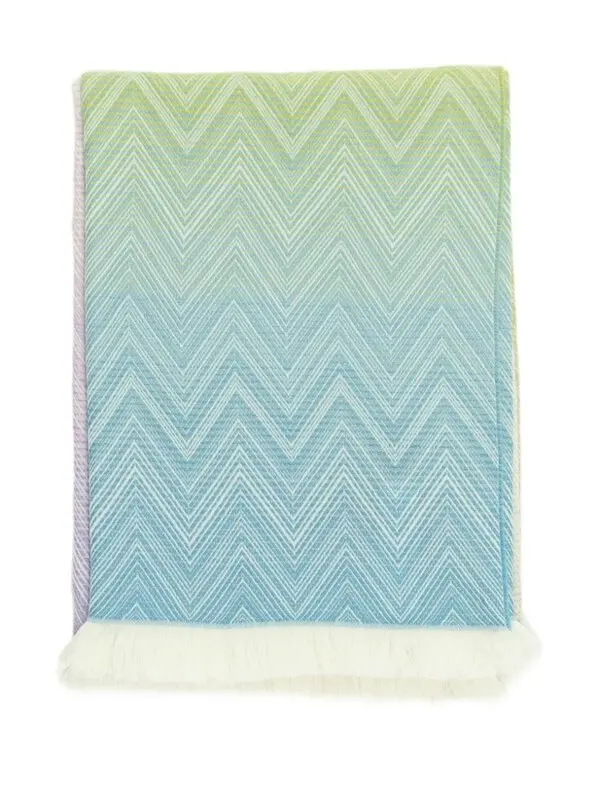 Missoni Zig Zag Frayed Wool Blanket