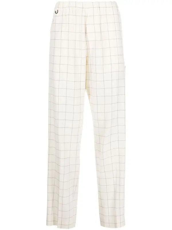Undercover Windowpane-print Wide-leg Trousers