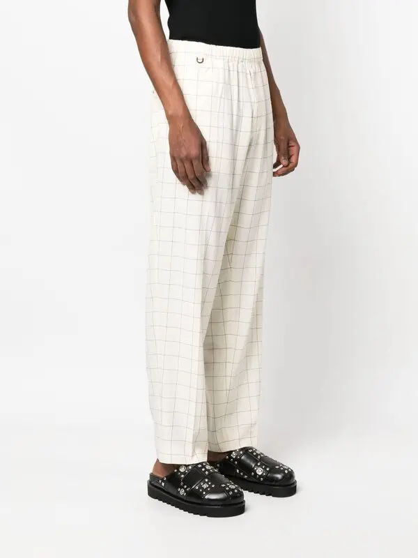 Undercover Windowpane-print Wide-leg Trousers