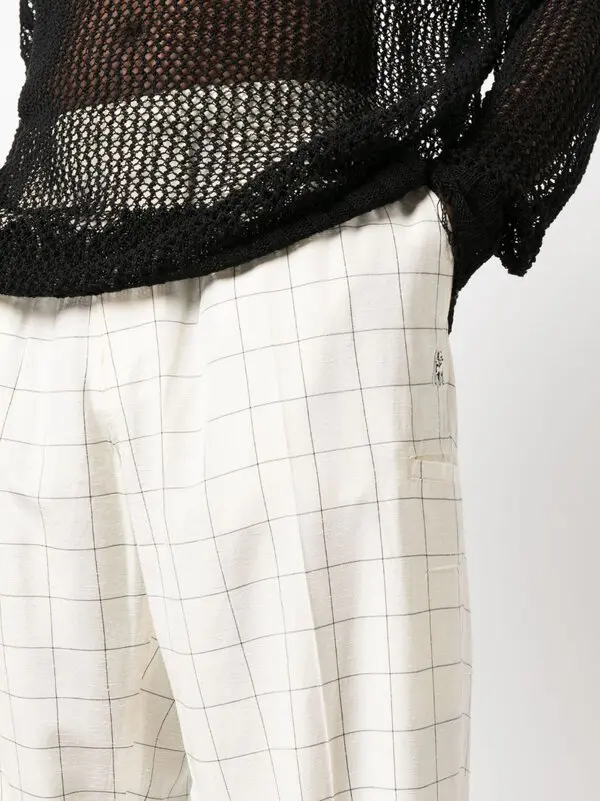 Undercover Windowpane-print Wide-leg Trousers