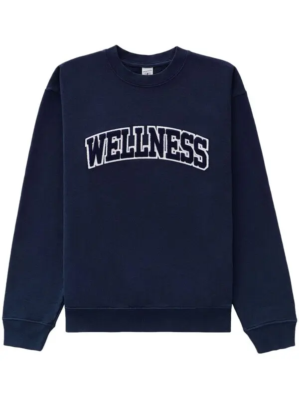 SPORTY & RICH Text-print Cotton Sweatshirt