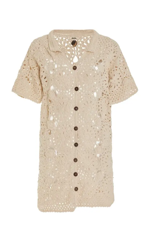 Akoia Swim Mitir Cotton Mini Dress - Ivory